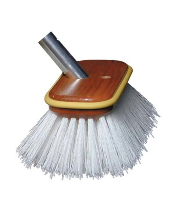 Deluxe Deck Scrub Brush White Stiff Bristle Quick-Connect - Deckhand Supply